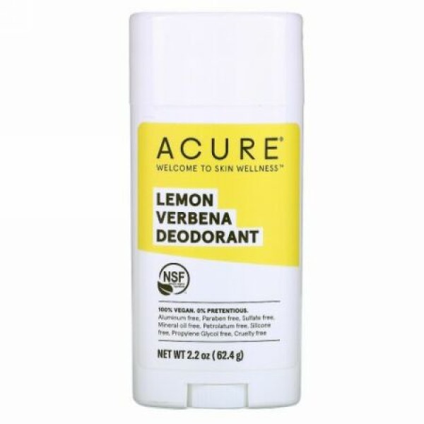 健康のための天然物: Acure, デオドラント、レモンバーベナ、63.78 g（2.25 oz）